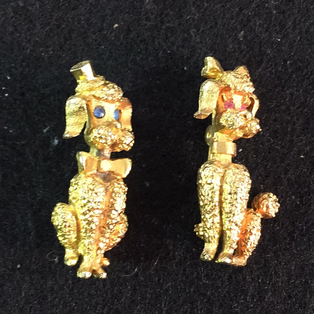 Vintage Mamselle 1960’s French Poodle Pin Pair - Gem